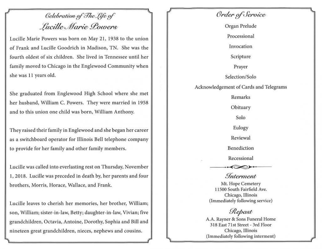 Lucille Marie Powers Obituary | AA Rayner and Sons Funeral Homes Lucille Marie Powers Obituary | AA Rayner and Sons Funeral Homes