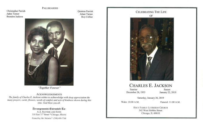 Charles E Jackson Obituary | AA Rayner and Sons Funeral Homes Charles E Jackson Obituary | AA Rayner and Sons Funeral Homes