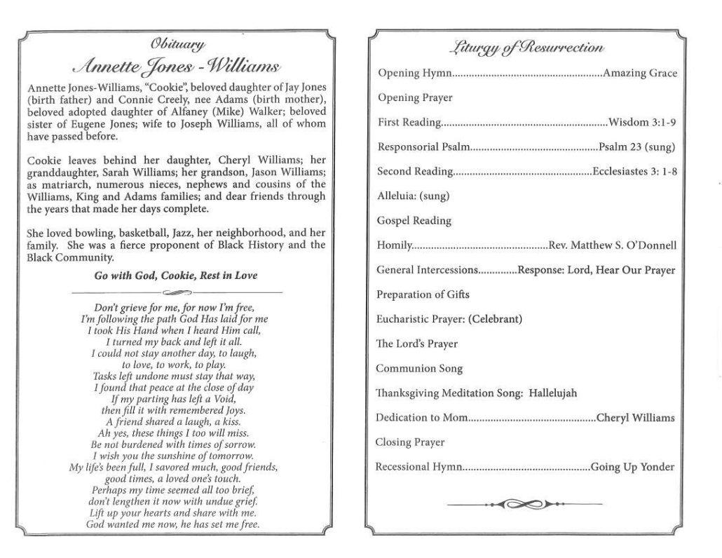 Annette Jones Williams Obituary | AA Rayner and Sons Funeral Homes Annette Jones Williams Obituary | AA Rayner and Sons Funeral Homes