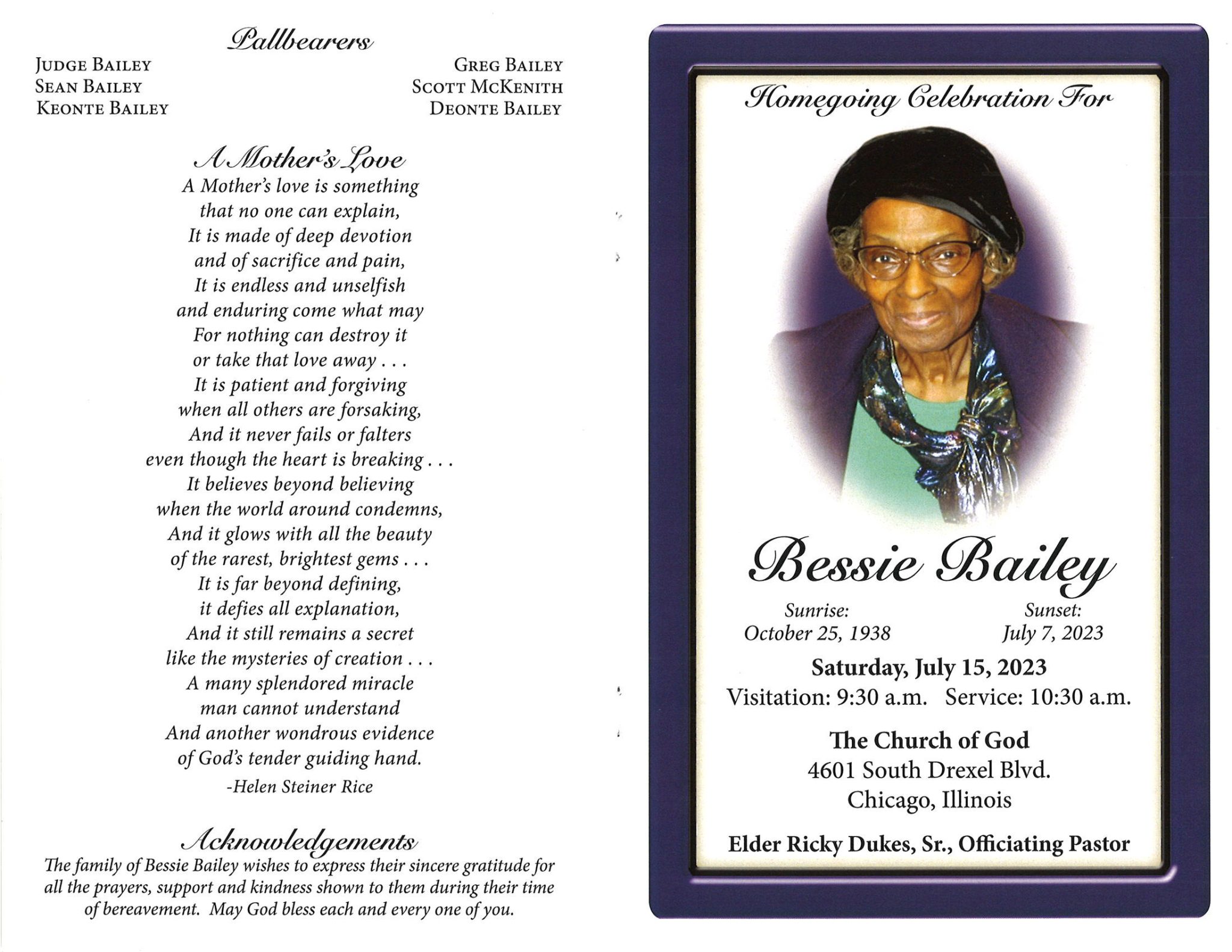 Bessie Bailey Obituary | AA Rayner and Sons Funeral Homes Bessie Bailey Obituary | AA Rayner and Sons Funeral Homes