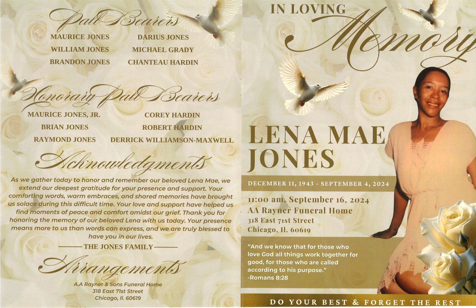 Lena Mae Jones Obituary | AA Rayner and Sons Funeral Homes Lena Mae Jones Obituary | AA Rayner and Sons Funeral Homes